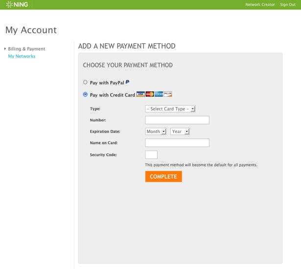 Manage Your Subscription and Billing Information | Ning Help Center